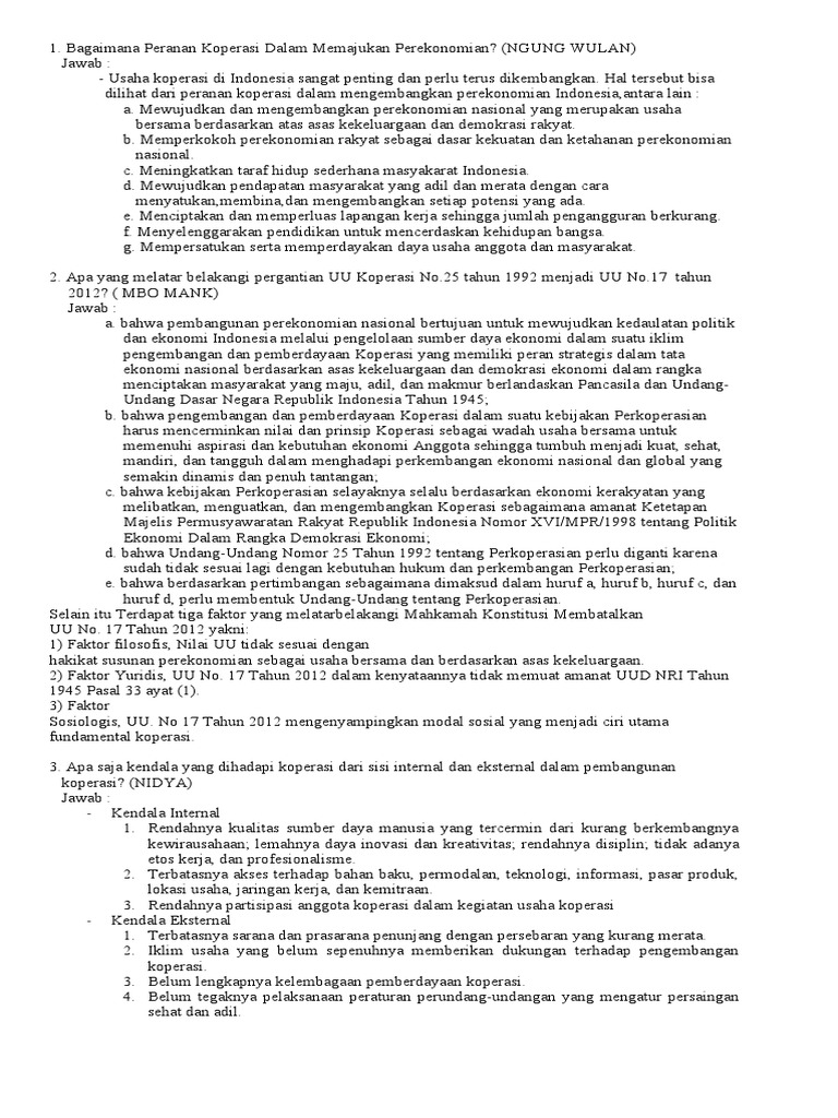 Contoh Soal RMK 6 Koperasi &UMKM | PDF