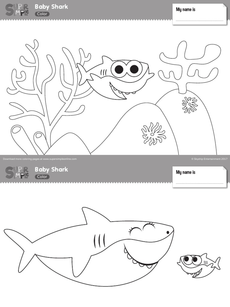 Baby Shark Worksheet Color | PDF