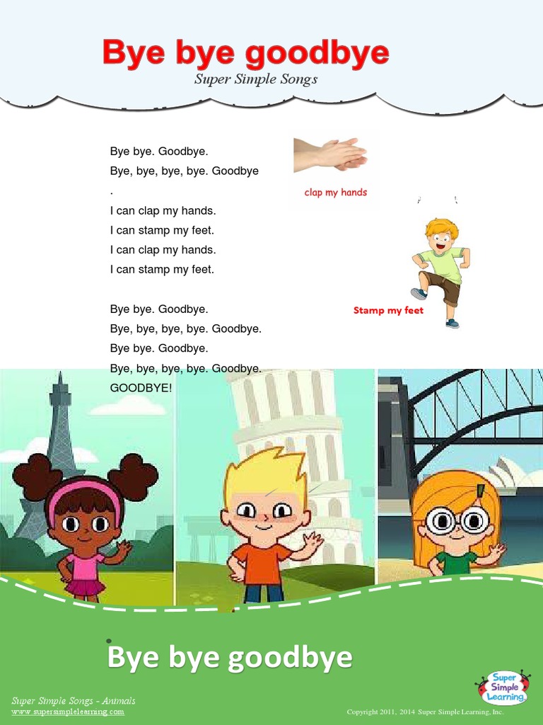 Bye Bye Goodbye Song | PDF
