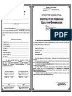 Certificate of Operation for Escalator | PDF | Horsepower | Justice