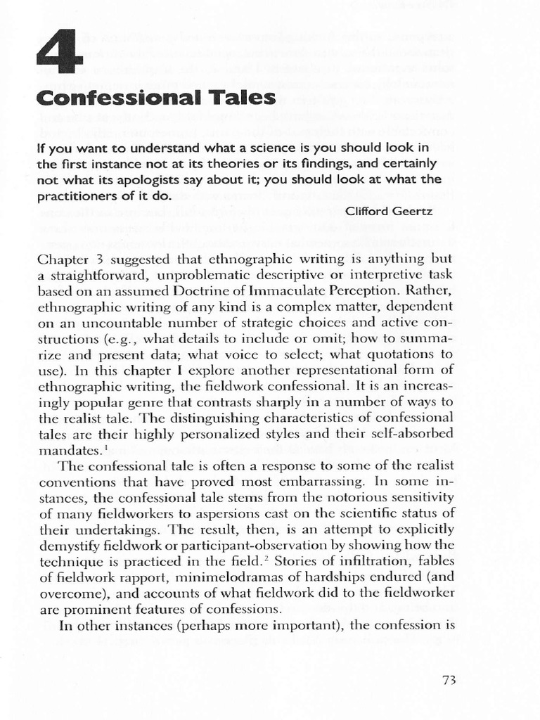 Van Maanen Confessional | PDF | Ethnography | Field Research