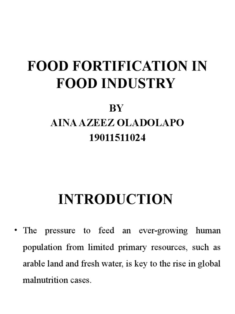 Food Fortification in the Industry | PDF