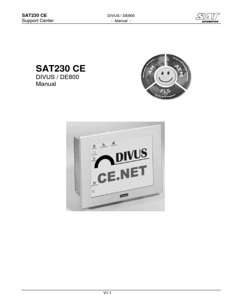 SAT230 CE: Divus / De800 Manual | PDF | Windows Registry | Computer File