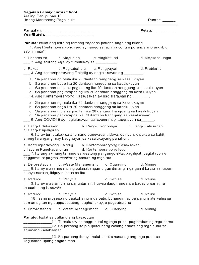 G10 1st Quarter | PDF