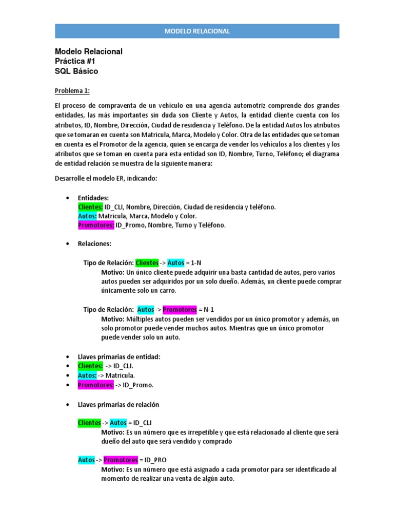 Practica 1 Modelo Relacional-Entidad Relacion Aaron Benavides Vega ...
