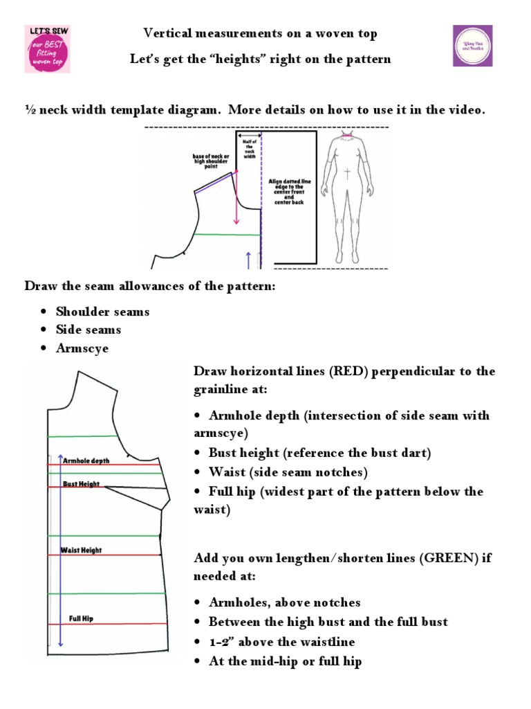 Your Vertical Measurements. Length Adjustments Table. Fitting Series ...