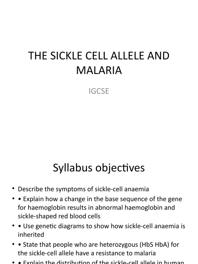 Sickle Cell Allele's Malaria Advantage | PDF | Malaria | Zygosity