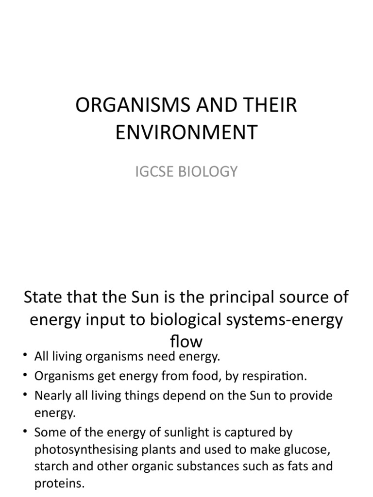 Organisms and Their Environment: Igcse Biology | PDF | Food Web ...