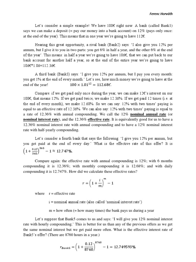 Compounding Explanation | PDF | Compound Interest | Nominal Interest Rate