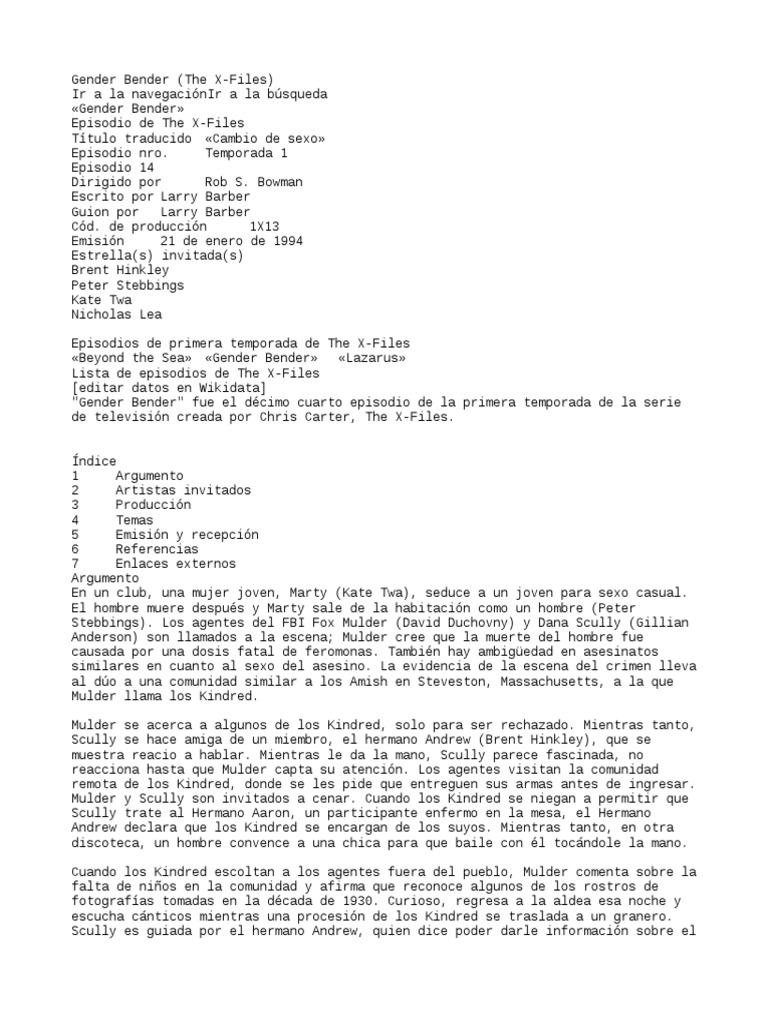 Gender Bender | PDF | American Horror Fiction Television Series ...