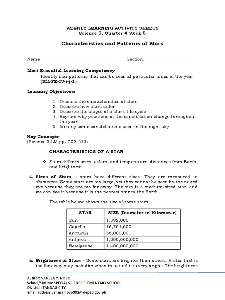 Science 5 Q4-Week 5 | PDF | Stars | Apparent Magnitude
