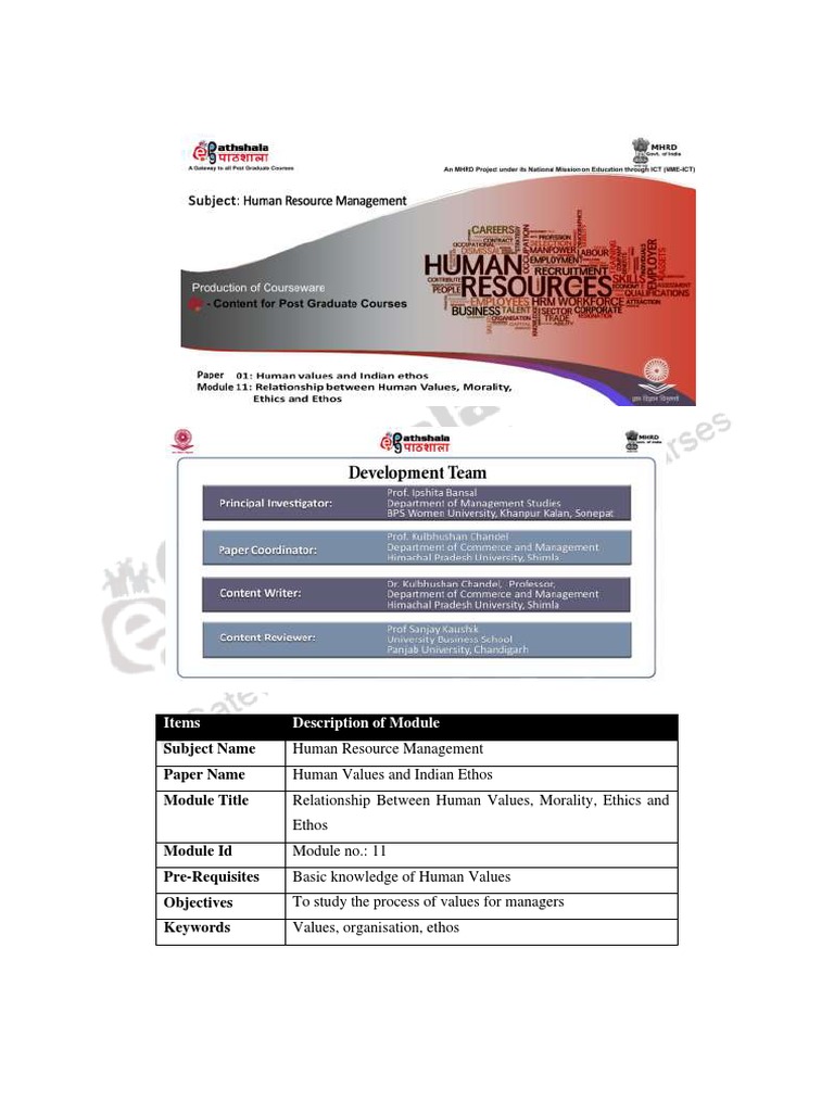 Exploring the Relationship Between Human Values, Morality, Ethics and Ethos in Business | PDF ...