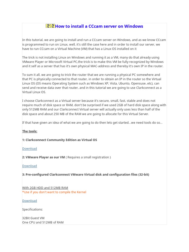 How To Install A Cccam Server On Windows | PDF | Ip Address ...