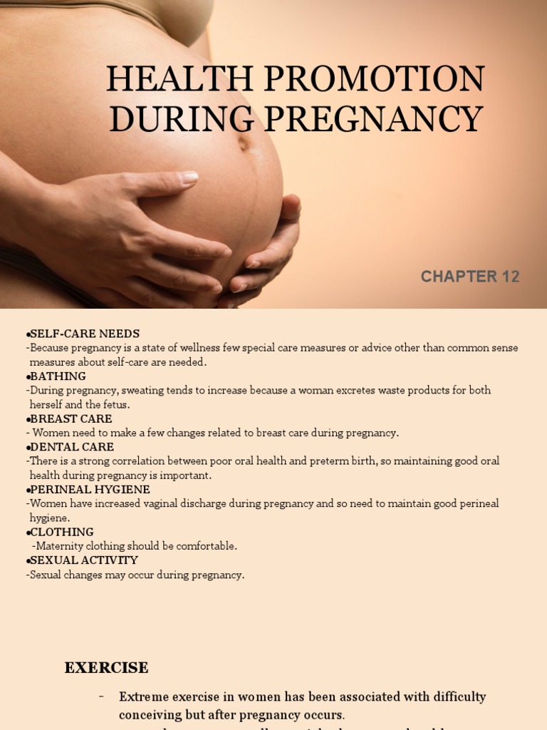 Health Promotion Tips for Pregnancy | PDF | Pregnancy | Human Reproduction