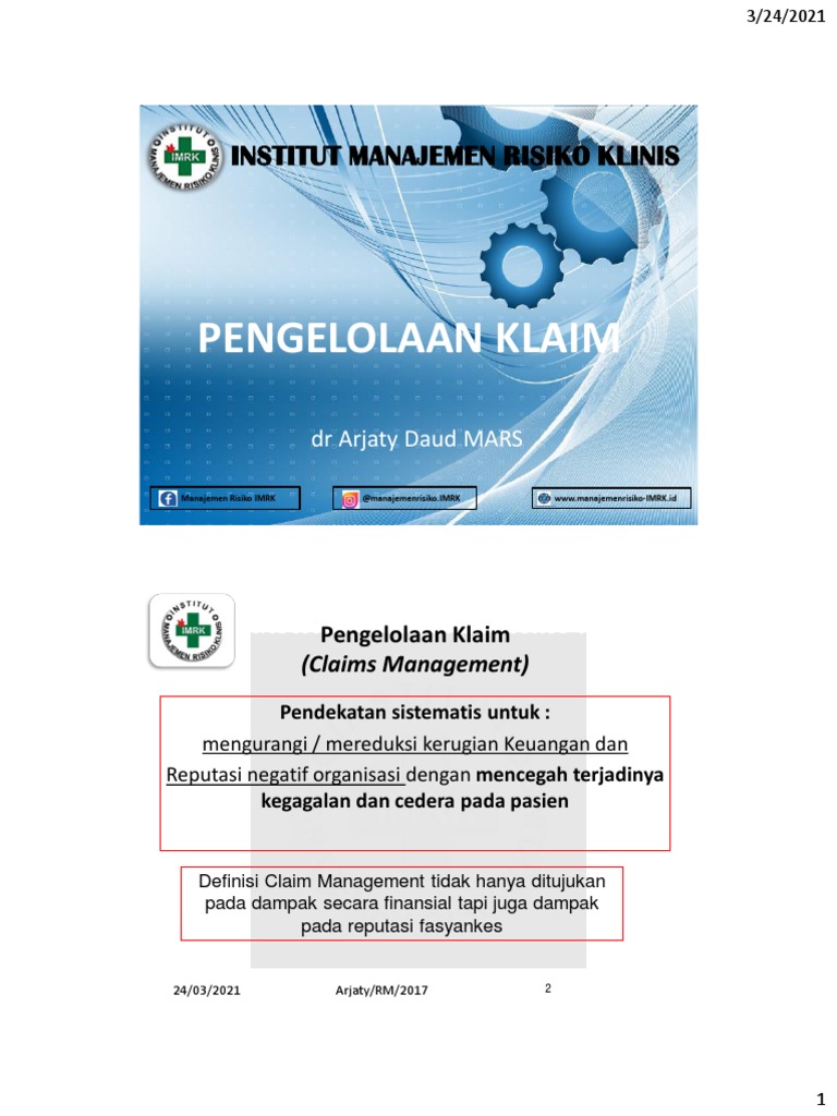 Pengeloaan Klaim | PDF