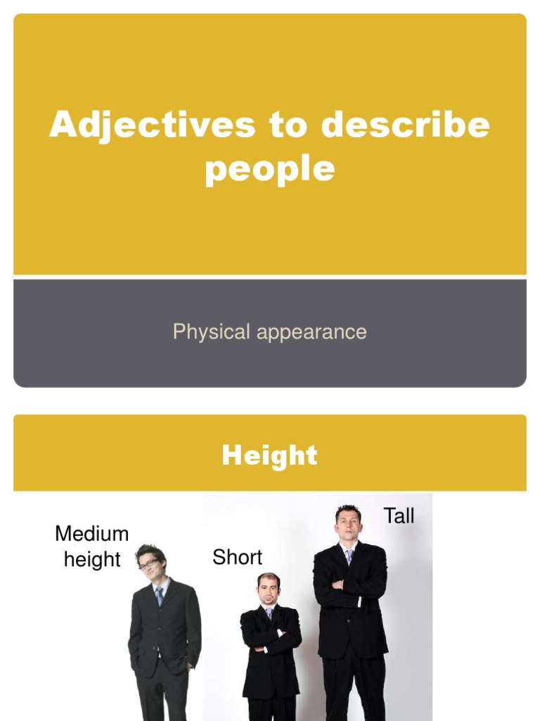 Adjectives To Describe People: Physical Appearance | PDF