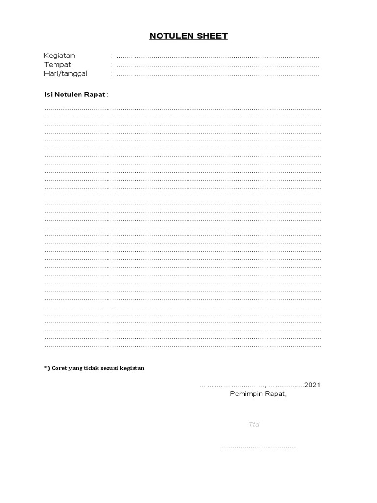 Lembar Notulen | PDF