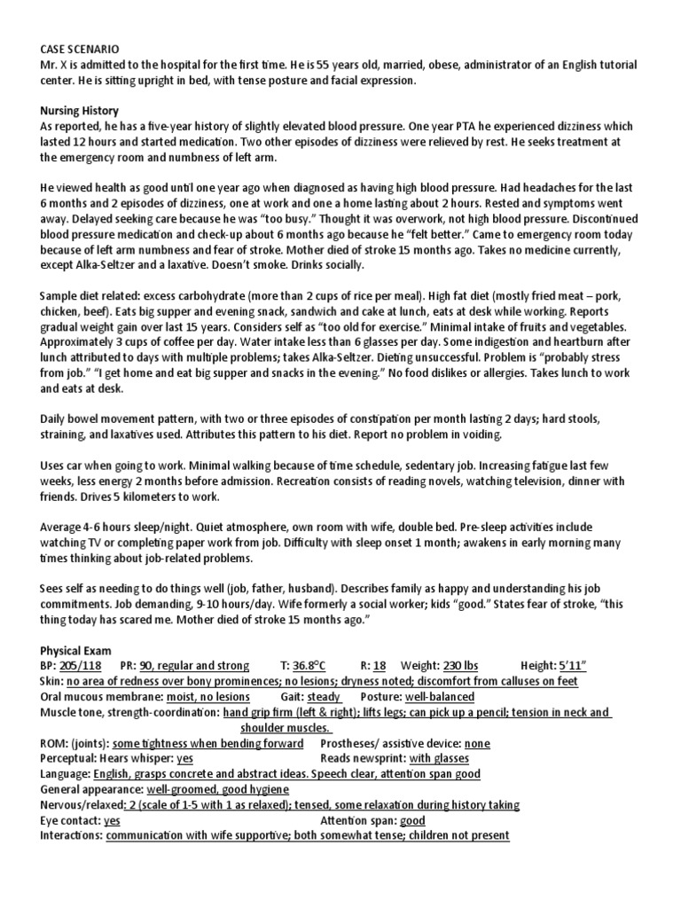 Case Scenario For NCP | PDF | Hypertension | Obesity