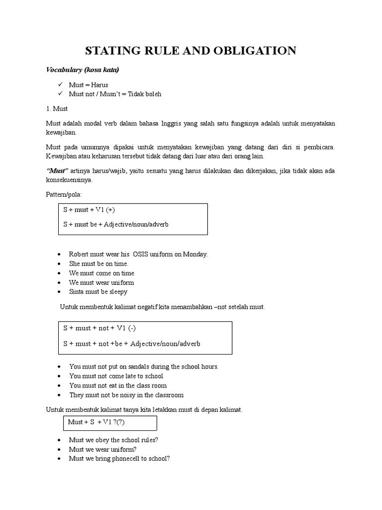 Materi Stating Rule and Obligation | PDF