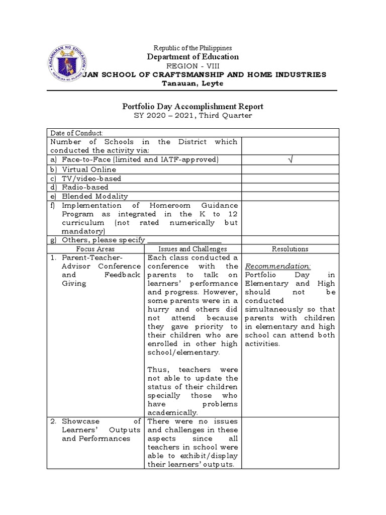 Cluster 1 Third Quarter Portfolio Day ACR | PDF | Learning