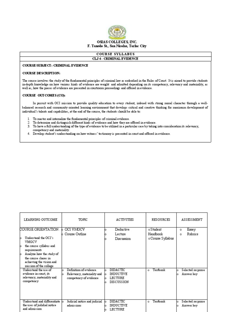 CLJ 4 Criminal Evidence | PDF | Evidence | Hearsay