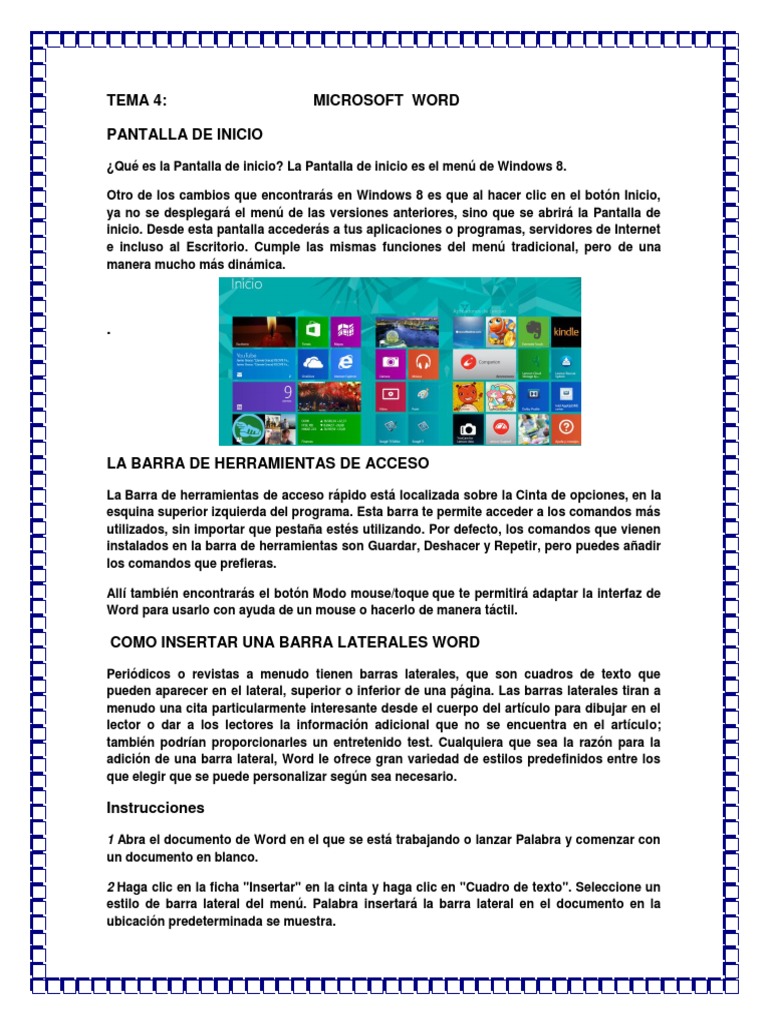 Resumen de Word | PDF | Microsoft Word | Windows 8