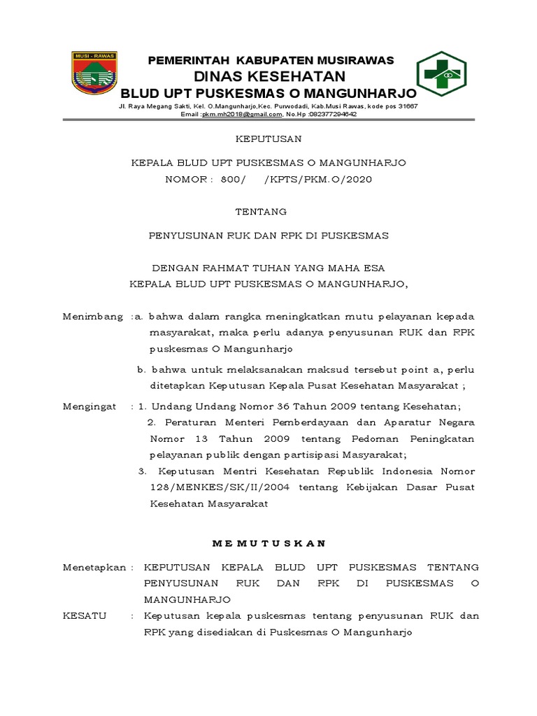 SK Tim RUK Dan RPK | PDF