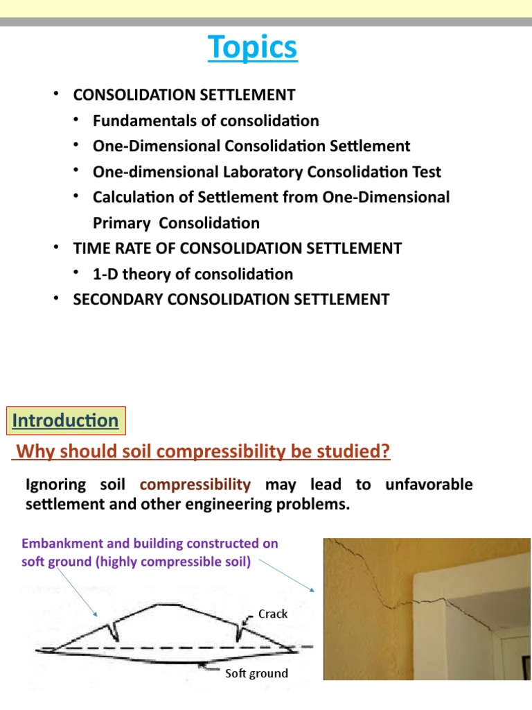 Topics: Primary Consolidation | PDF | Soil Mechanics | Soil Science