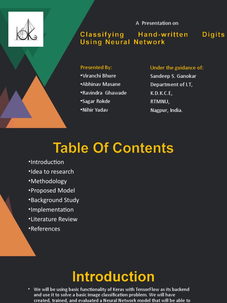 Classifying Hand-Written Digits Using Neural Network | PDF | Artificial ...
