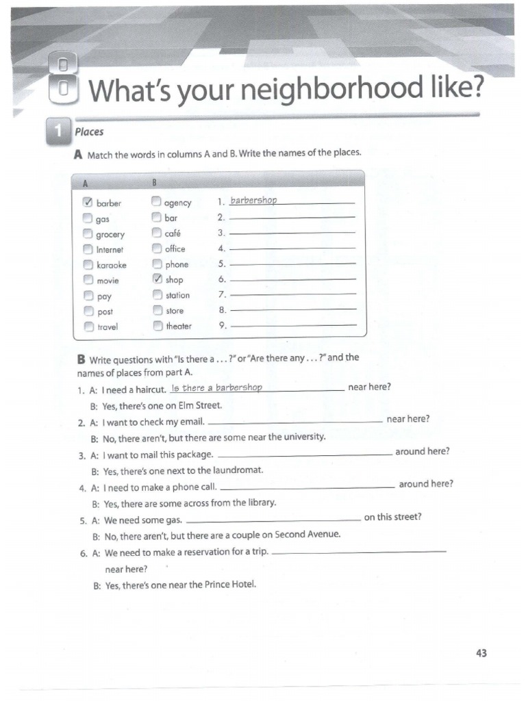 Workbook Unit 8 | PDF