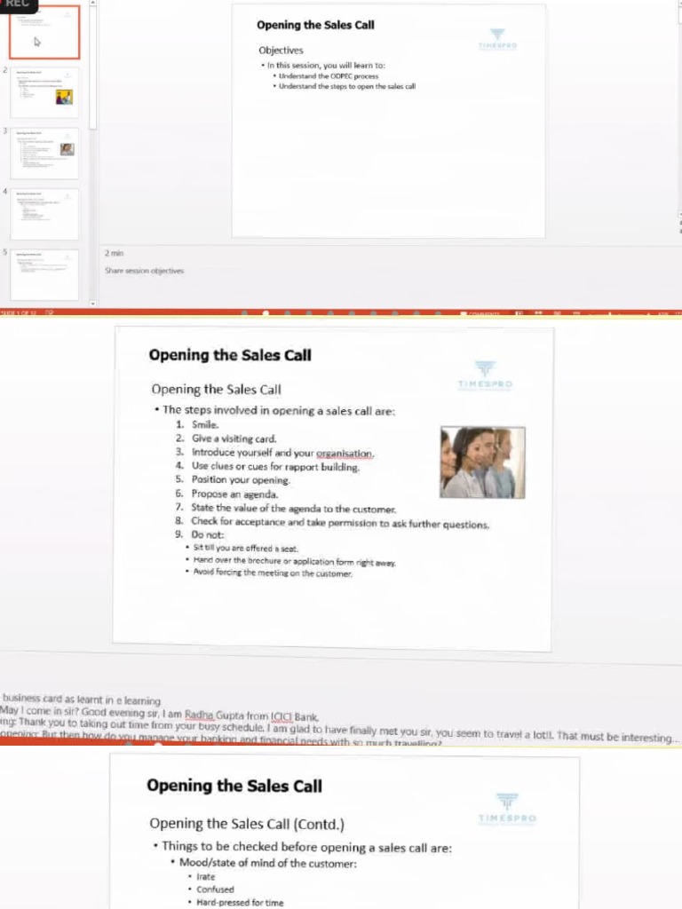Opening The Sales Call | PDF | Customer | Communication