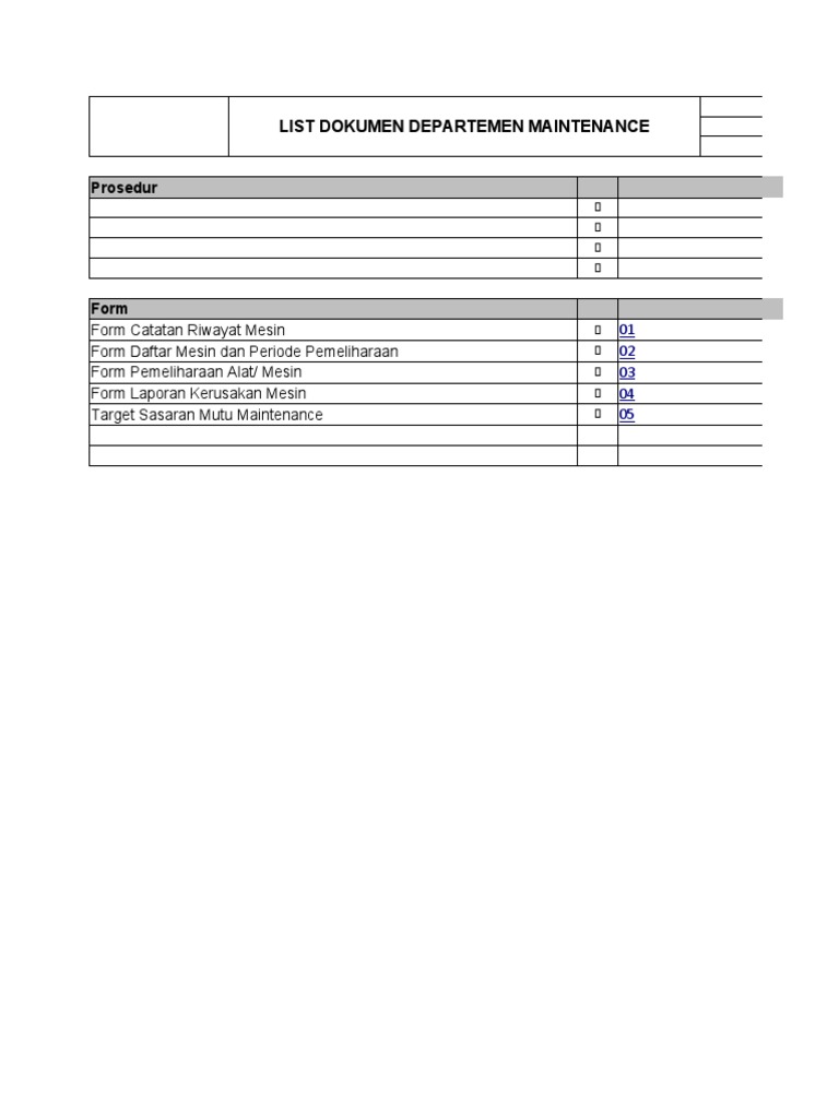 Iso - Maintenance (Pemeliharaan Dan Perbaikan Mesin) | PDF