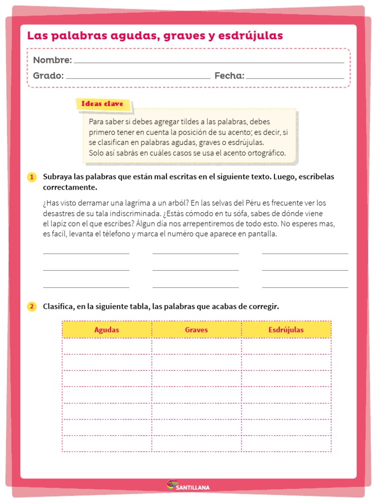 Agudas, Graves, Esdrújulas | PDF