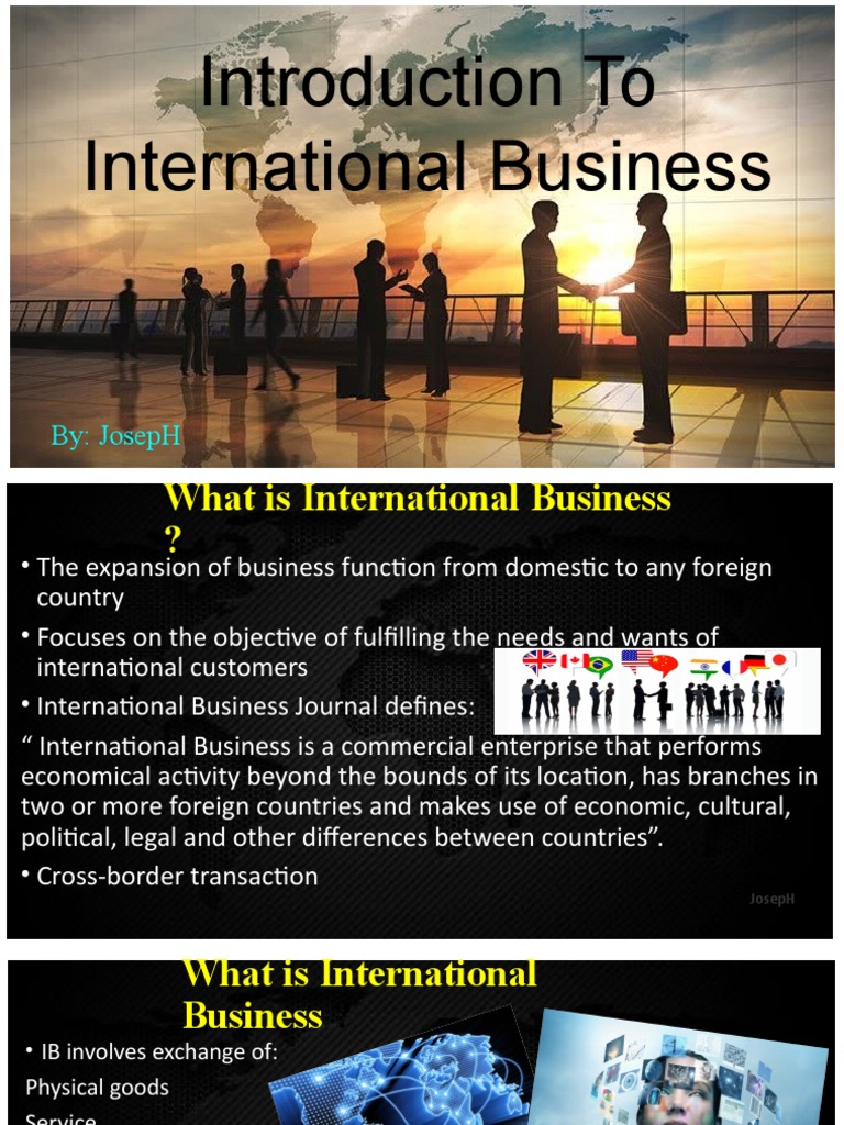 Introduction To International Business | PDF