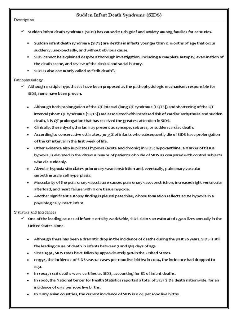 Understanding Sudden Infant Death Syndrome | PDF | Caregiver | Infant ...