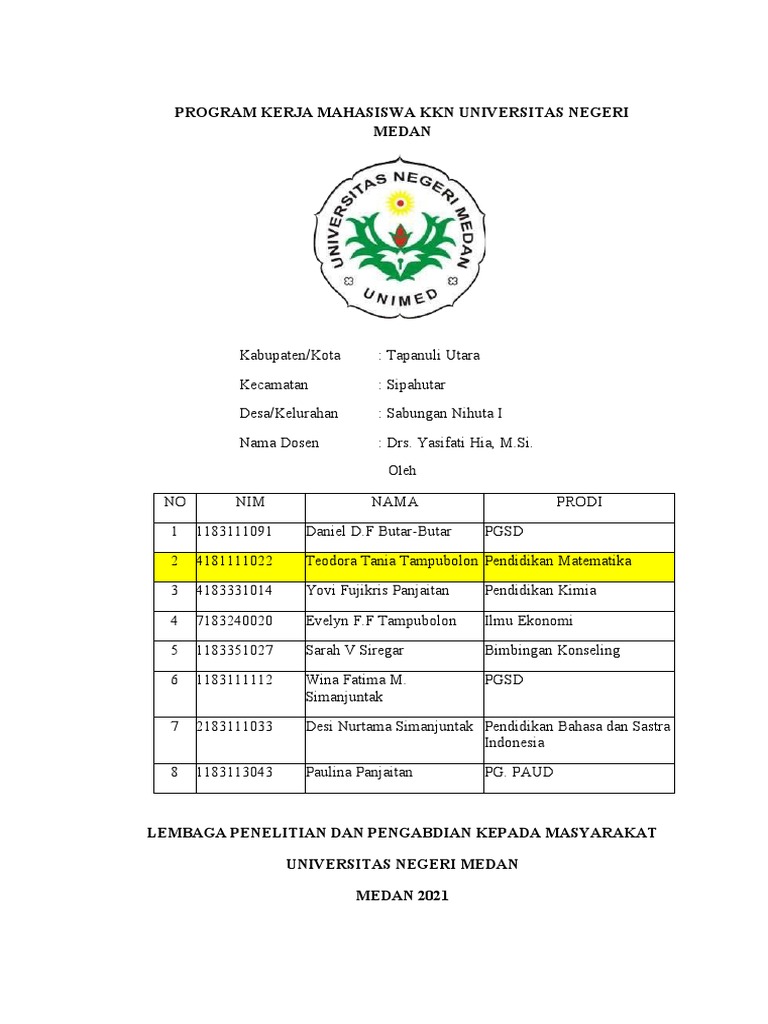 KKN Revitalisasi Desa Sabungan Nihuta | PDF | Perjalanan