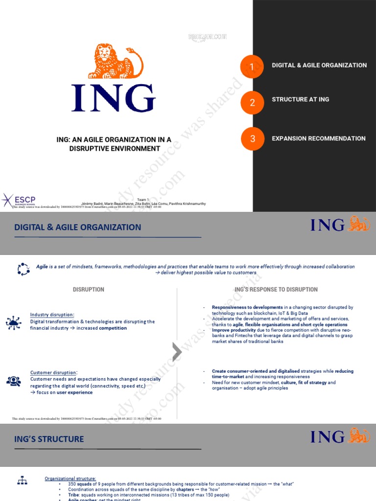 This Study Resource Was Shared Via: Ing: An Agile Organization in A ...