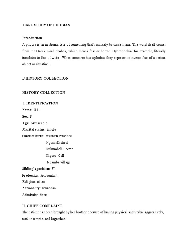 Case Study of Phobias | PDF | Phobia | Panic Attack