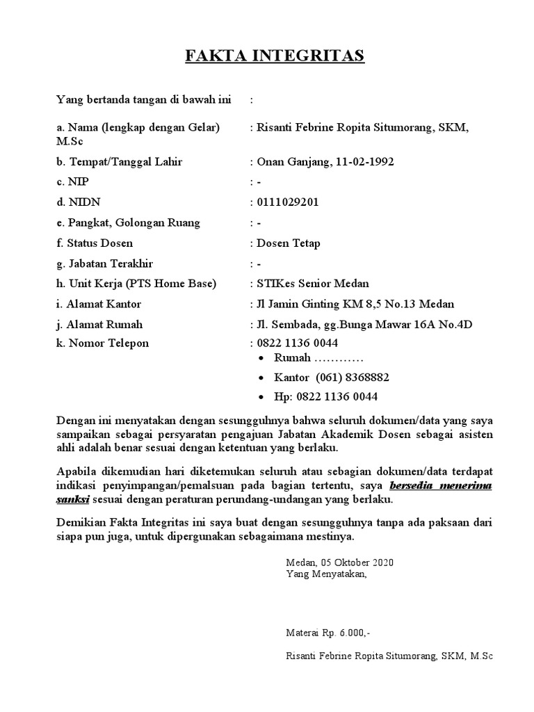 Fakta Integritas | PDF