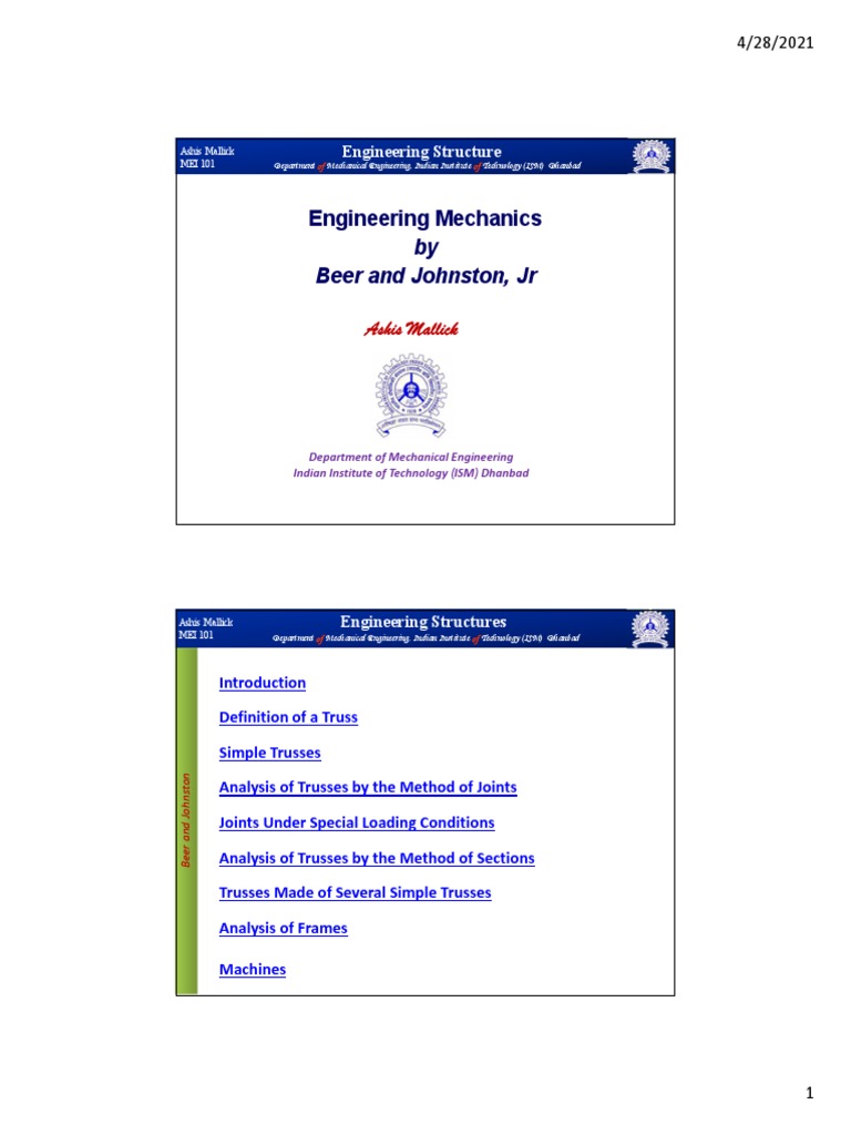 Microsoft PowerPoint - Truss - 2020 | PDF | Truss | Structural Engineering
