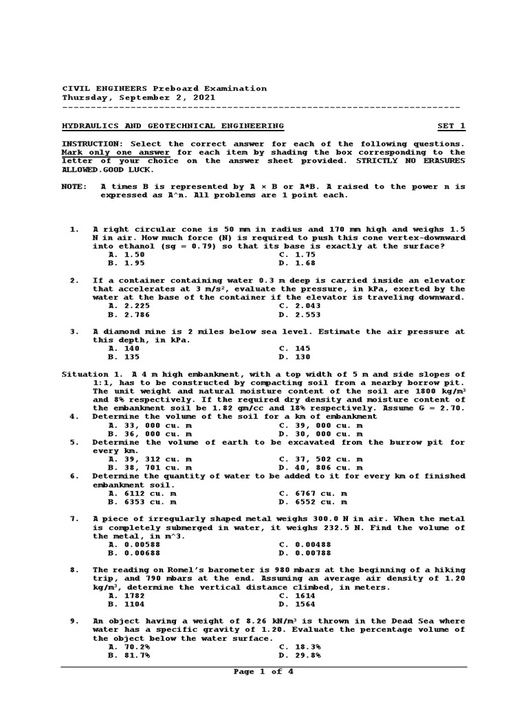 Hge Set 1-09-02 | PDF | Applied And Interdisciplinary Physics | Civil ...