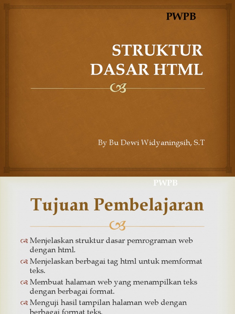 Perintah-Perintah Dasar HTML | PDF