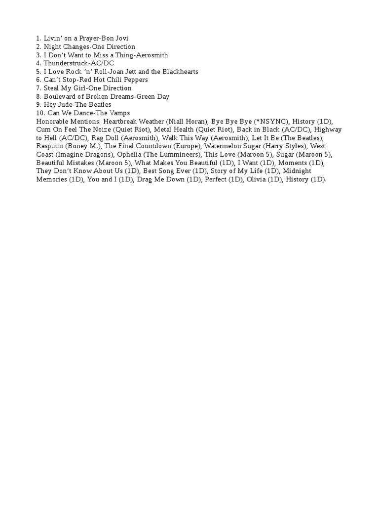 The Best Songs Ever | PDF | Travel | Poetry