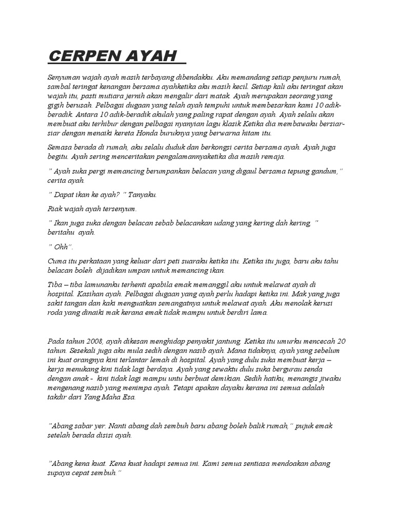 Kenangan Bersama Ayah yang Sakit | PDF