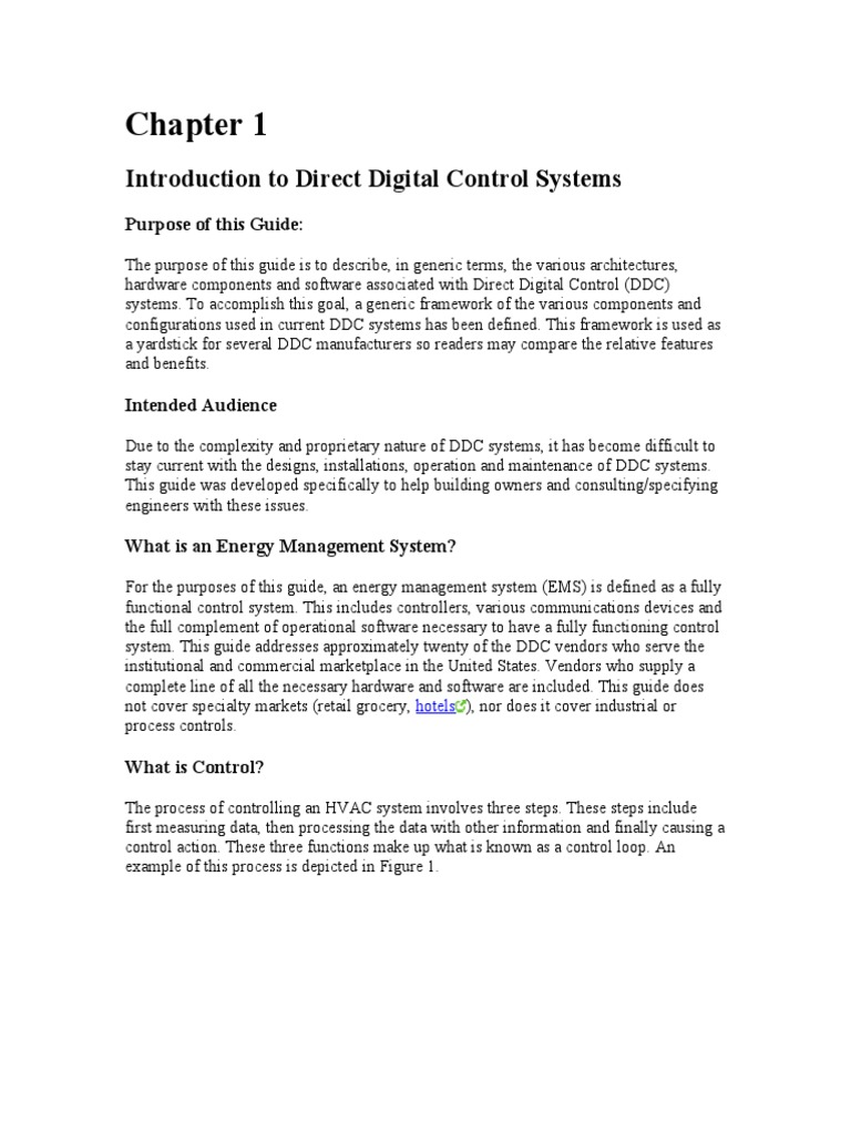 Introduction To Direct Digital Control Systems: Purpose of This Guide ...