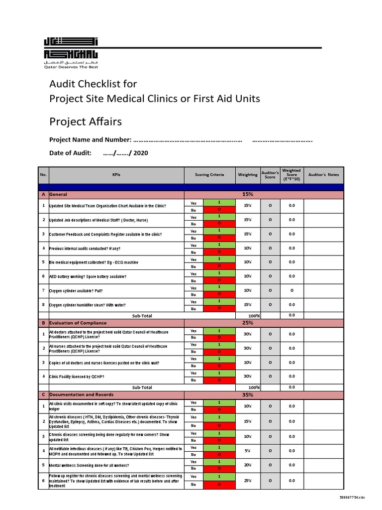 2020 Health Audit Checklist Ver 1 | PDF | Clinic | Health Care
