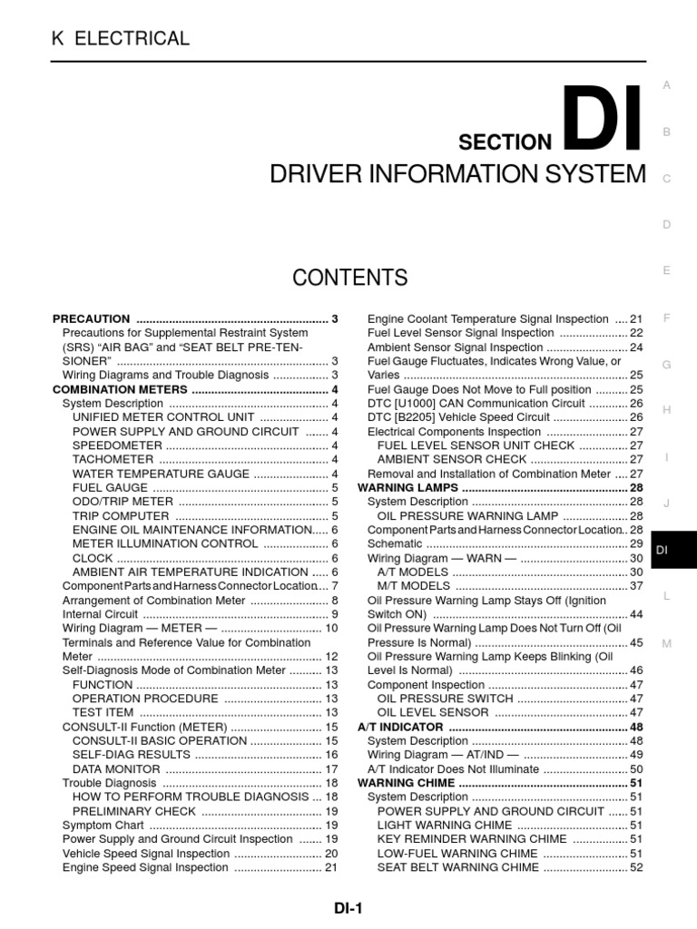 Driver Information System: Section | PDF | Airbag | Fuel Economy In ...