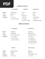 Cocktail Cheat Sheet | PDF | Martini (Cocktail) | Bartending