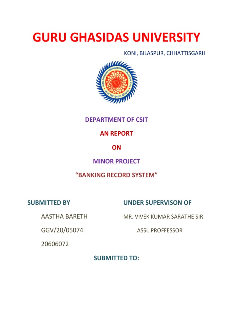 Guru Ghasidas University: Department of Csit | PDF | C++ | Computer Programming