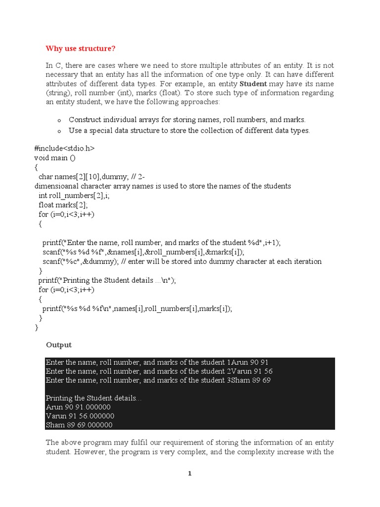 Structures in C Programming | PDF | Pointer (Computer Programming ...